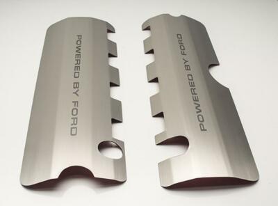 "Powered by Ford" 5.0 Coyote Engine Fuel Coil Covers (Brushed Stainless ...