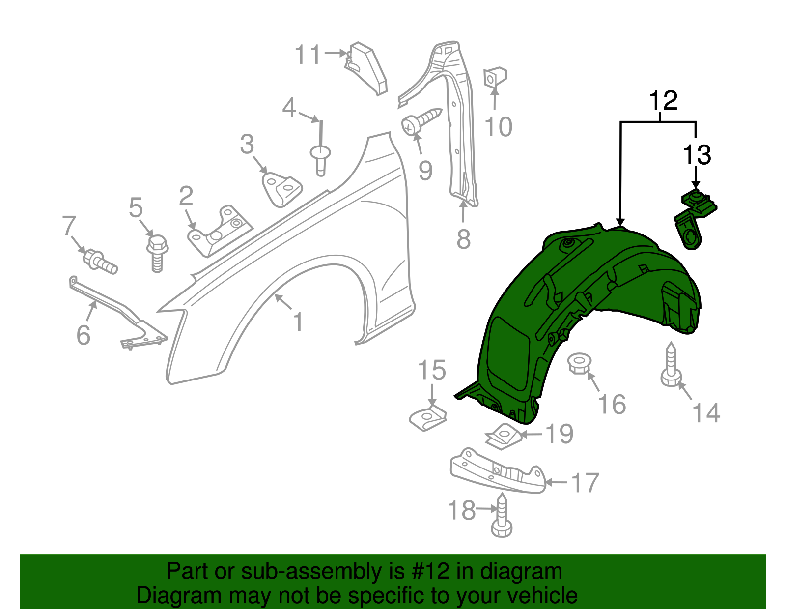 Audi 8R0821171K Genuine OEM Fender Liner for sale online | eBay