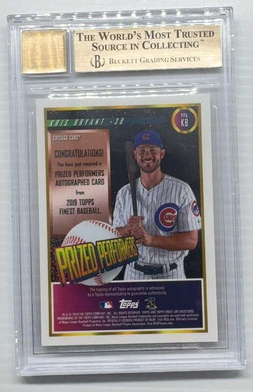 2019 Topps Finest Kris Bryant Orange Refractor Performers Auto #20/25 ...