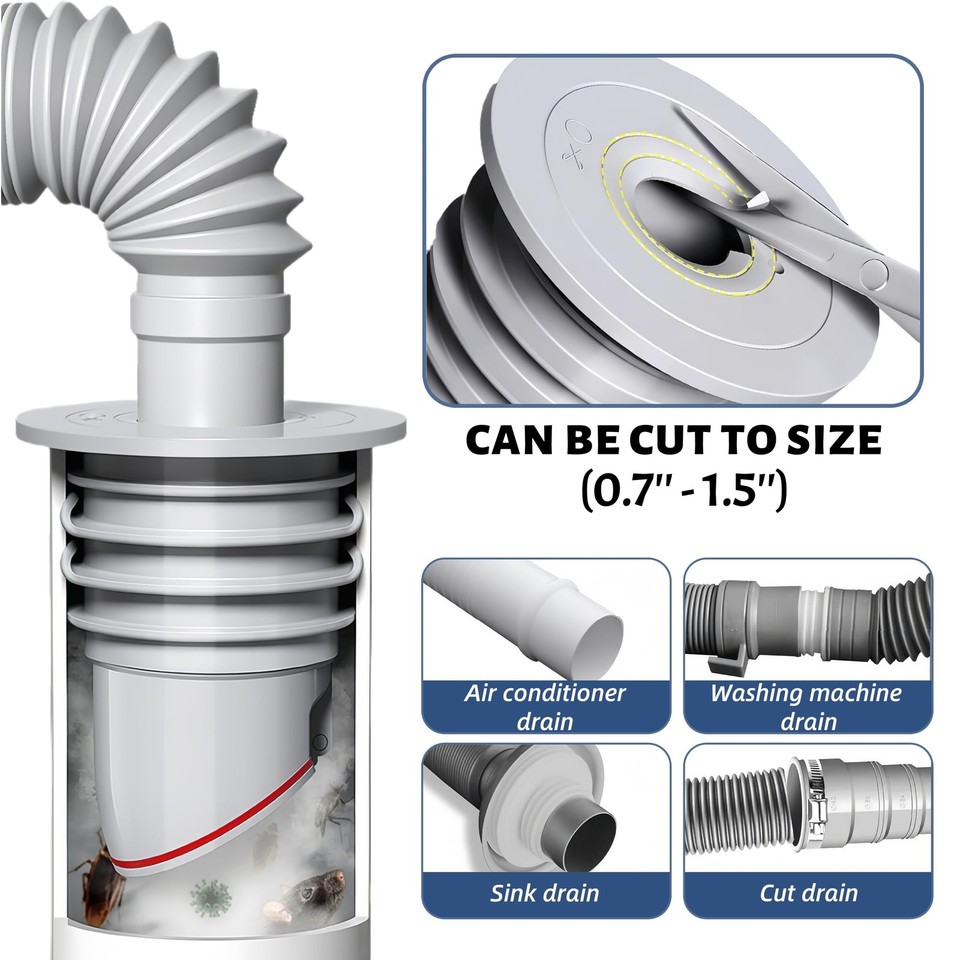 Washing Machine Drain Hose Seal, JHBKing Washer Outlet Plug, M, Grey ...
