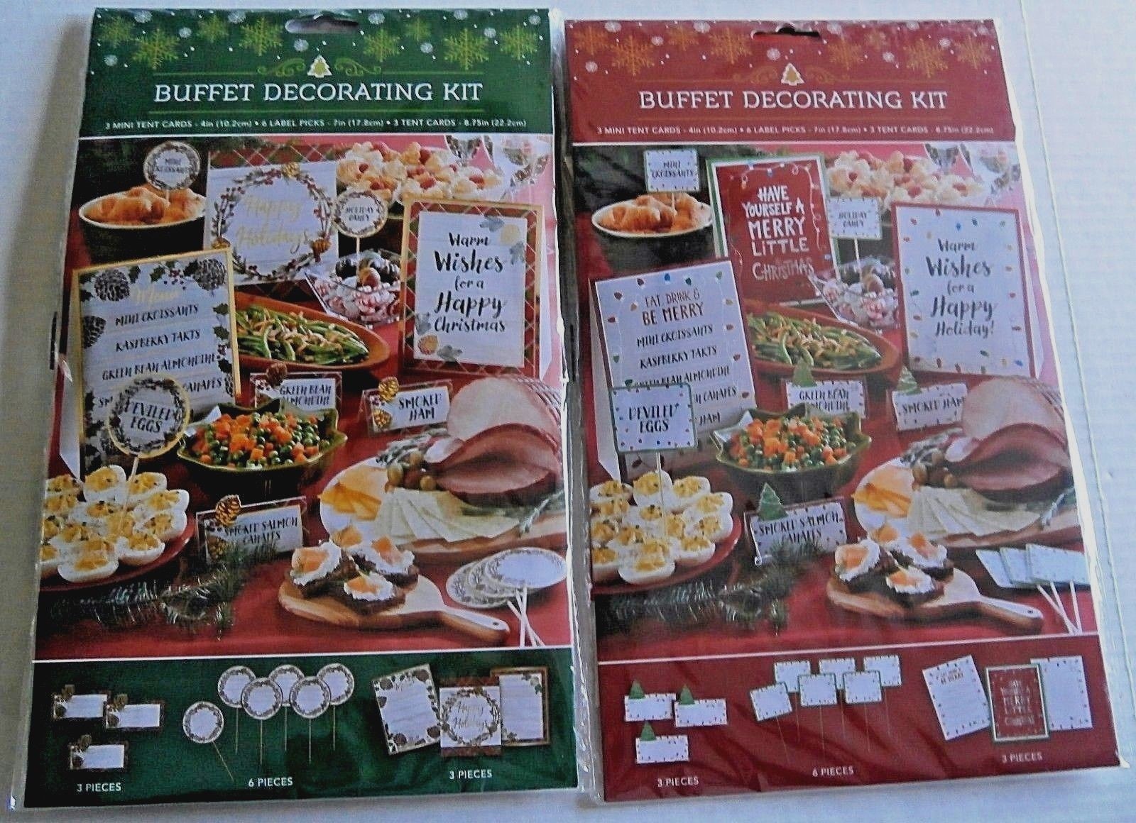 CHRISTMAS Buffet Decorating Kit Assortment 2 Size Tent Cards/Picks ...
