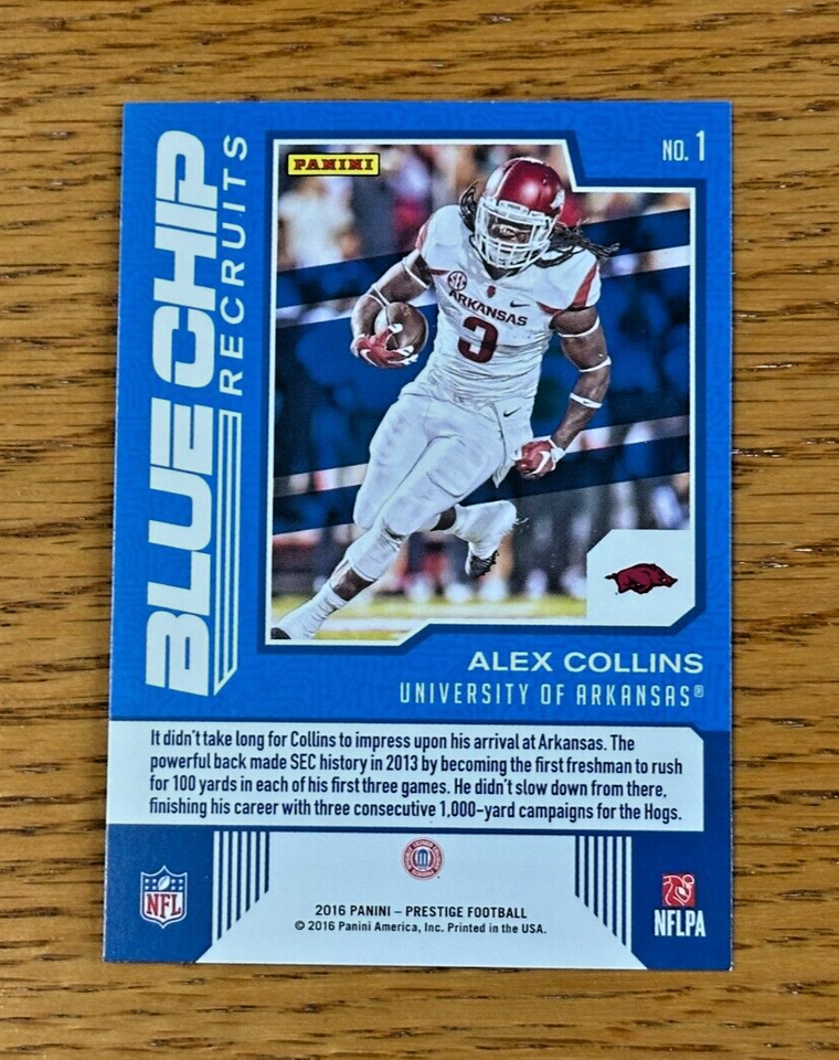 ALEX COLLINS 2016 Panini Prestige #1 Blue Chip Recruits Rookie RC | eBay