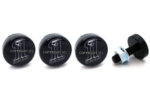 4 Black Billet Aluminum - Custom License Plate Frame Tag Bolts - "USA ...