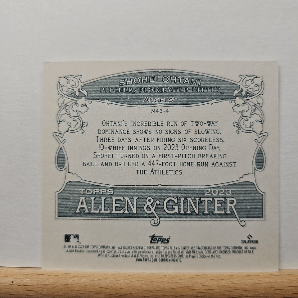 2023 TOPPS Allen & Ginter Baseball Shohei Ohtani N43 Boxloader SP card ...