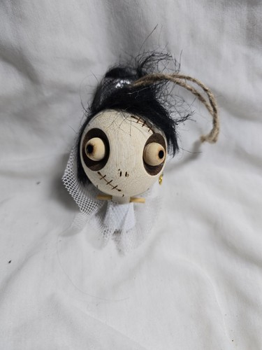 Pier 1 Imports Crazy Heads Wooden Halloween Ornament - Bride of Frankenstein | eBay