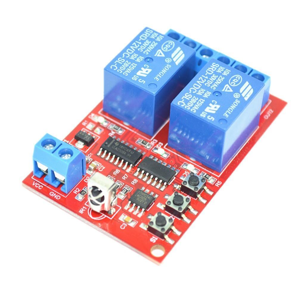 12V 2 Channel Wireless Remote Control Module with Black Remote ...