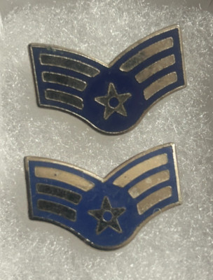 USAF SENIOR AIRMAN SRA METAL CHEVRON RANK COLLAR BADGE INSIGNIA -NS ...