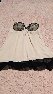 Gilligan & O'Malley Women's Pink Underwire Top Babydoll Nightgown Size ...