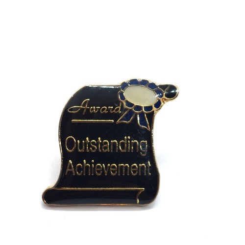 Award Outstanding Achievement Pin Scroll Lapel Enamel Collectible ...