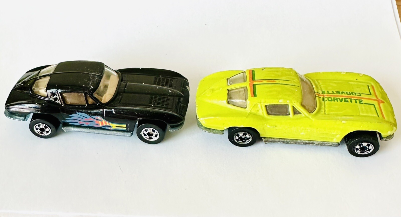 Hot Wheels 1988 Color Racers 63 Corvette Lot Lime Green & Black Split ...