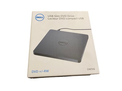 Dell Dw316 Usb Slim Dvd Drive Dvd+/-rw External Drive With Burner - New ...