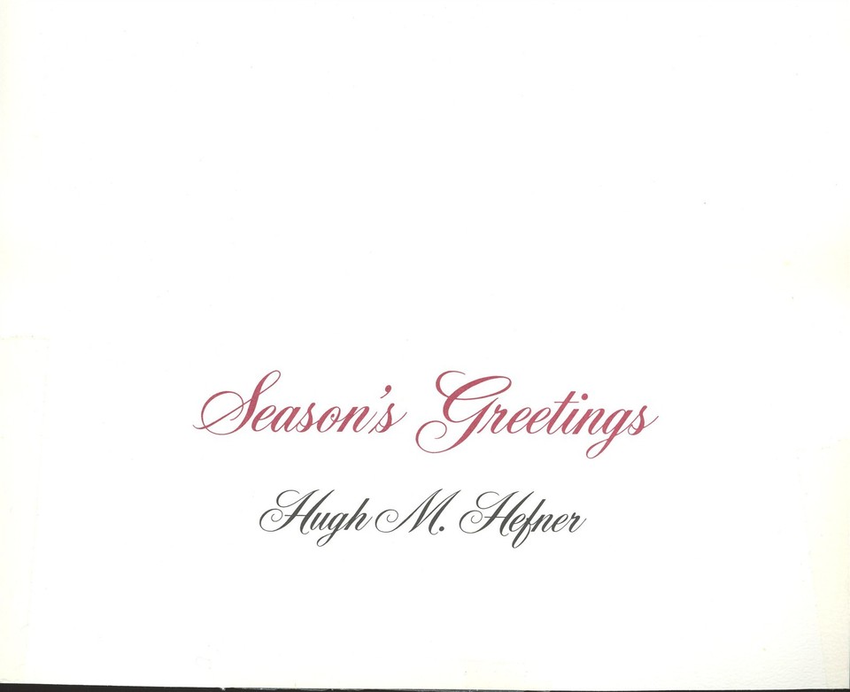 HUGH HEFNER Original Vintage 1980s Playboy Mansion Christmas Card GGA ...