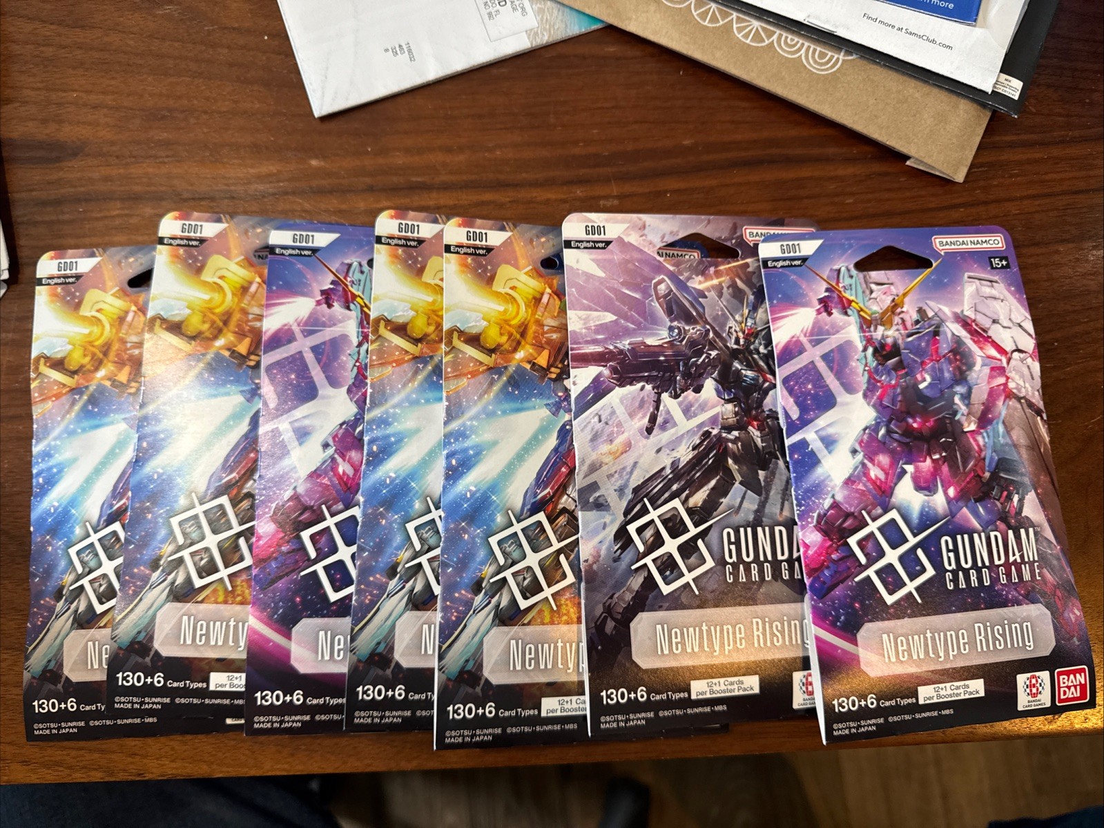 Newtype Rising Gundam Card Game Blister Pack Boosters GD01 Sleeved 7 ...