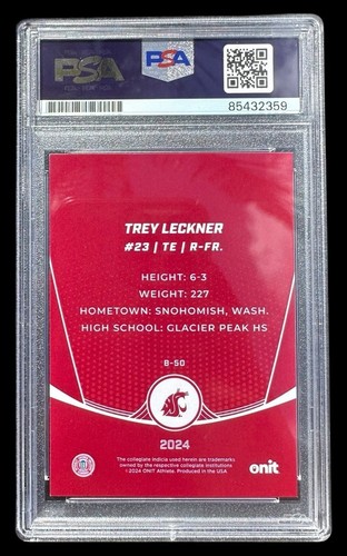 Trey Leckner Signed 2024 Onit Athlete Autographed Washington State ...