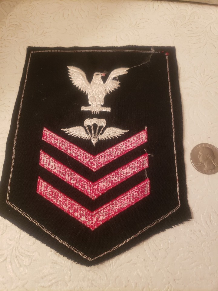 VINTAGE US NAVY PARACHUTE RIGGER 1ST CLASS RATING BADGE/PATCH TAILOR ...
