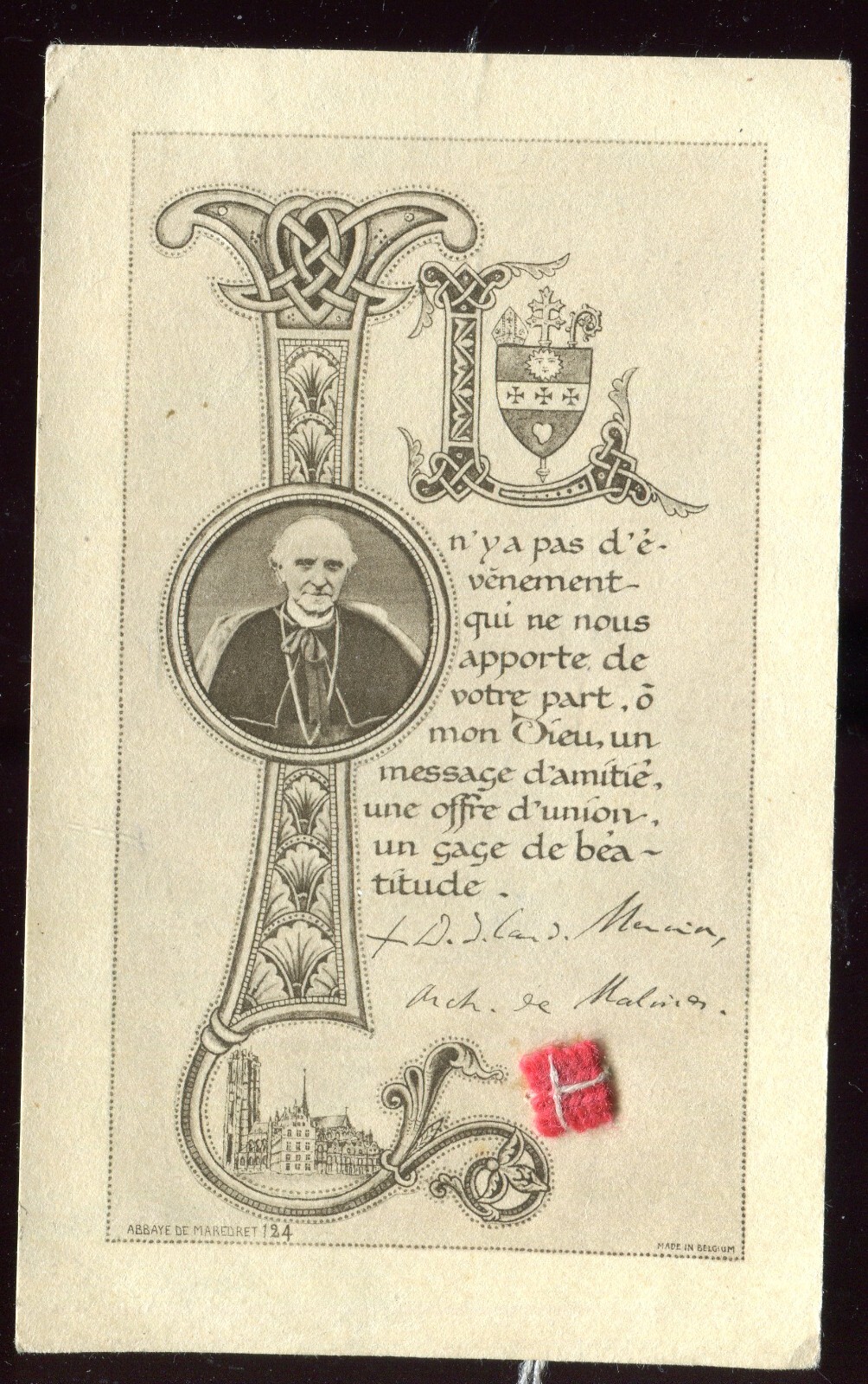 Archbishop of Malines, Belgium CARDINAL DESIRE MERCIER WITH RELIC | eBay