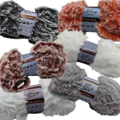 Fur Yarn - Ultra Soft | 50g One Skein 30m | 100% Polyester | 6 Weight ...