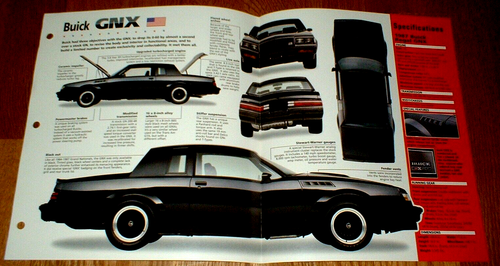 1987 Buick Grand National GNX Original Imp Brochure Specs Info 87 GN ...
