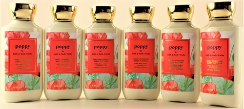QTY 6 - Bath & Body Works POPPY Body Lotion Moisturizer Cream 8oz | eBay
