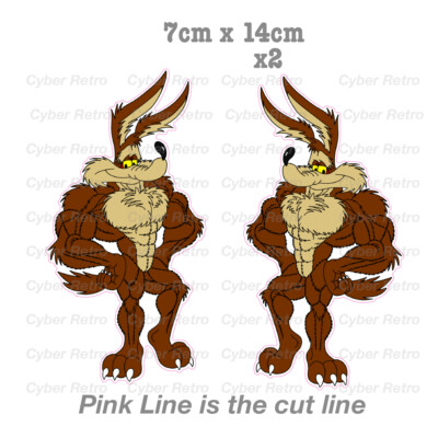 Road Runner Coyote Wile E - Muscle Coyote Funny Decal Sticker | eBay ...