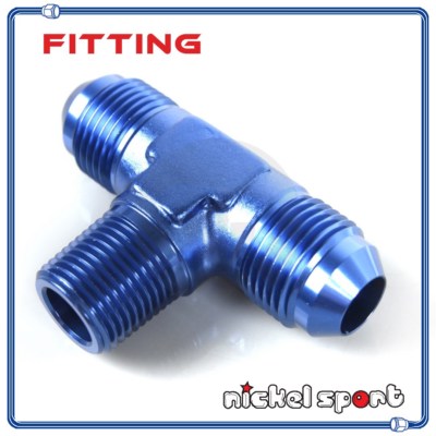 AN6 6AN to 1/4"NPT Flare Tee On Branch Aluminum Fitting Adapter | eBay ...