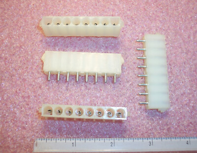 QTY (20) 8 POSITION MALE PIN SHROUDED POWER HEADERS 6.35mm 641825-1 AMP ...