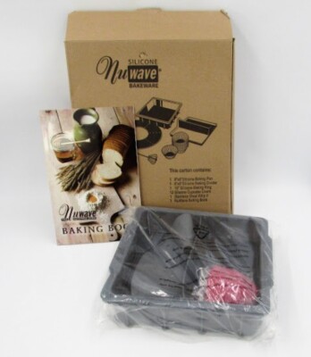 NuWAVE SILICONE BAKING SET 8x8 Baking Pan CookBook Cupcake Liners ...