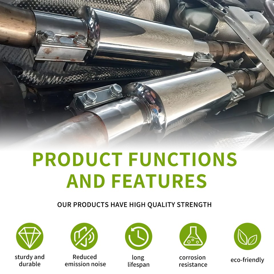 3" Inlet&Outlet 12'' L Exhaust Muffler Resonator Deep Tone For Dodge ...