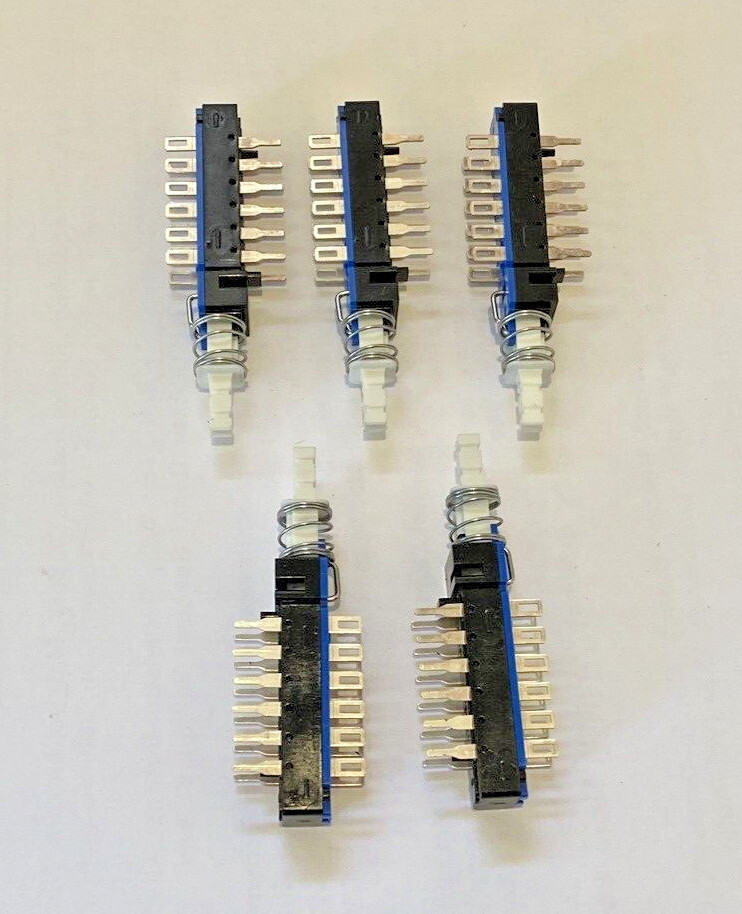 LOT OF 5 ITT SCHADOW AMERICA 121238 PUSH BUTTON SWITCH 12 SILVER ...