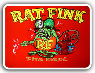 FIRE DEPT. DEPARTMENT RAT ROD FIREFIGHTER DECAL STICKER RAT FINK FIRE ...