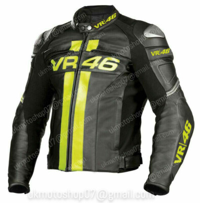 VR-46 Biker Motorcycle Leather Jacket MOTOGP Racing Motorbike Leather ...