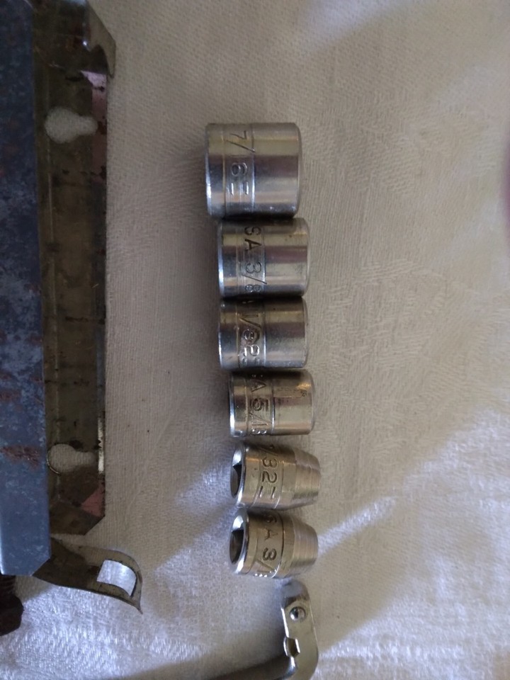 vintage minaiture socket set with tee handle@tray | eBay