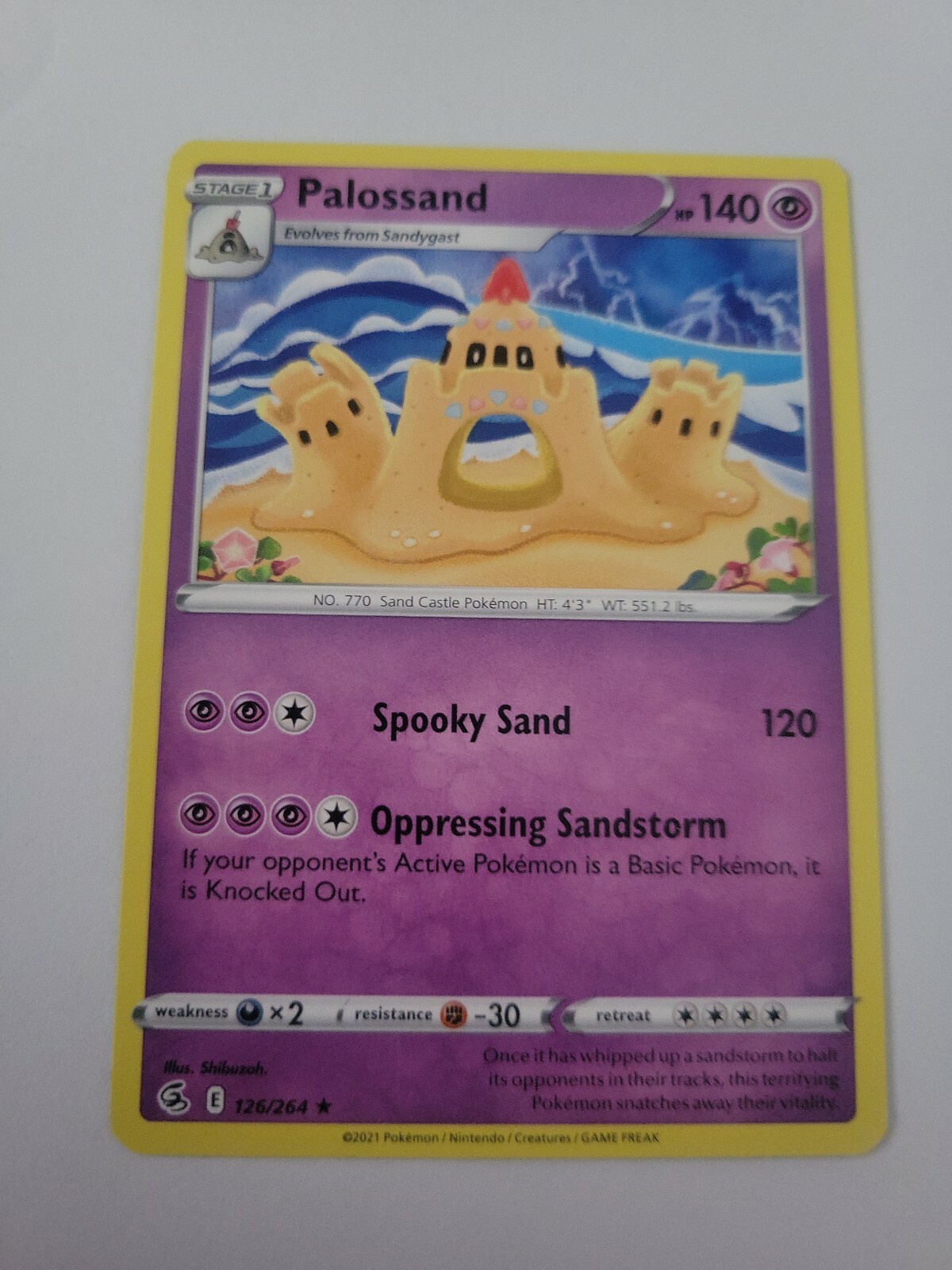 Pokémon TCG Palossand Fusion Strike 126/264 Regular Rare Fresh Psychic ...
