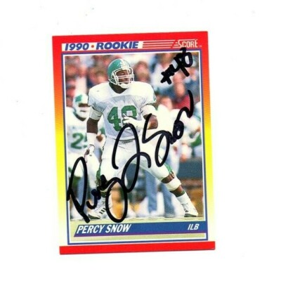 Percy Snow signed autograph 1990 Score ROOKIE football card Michigan ...