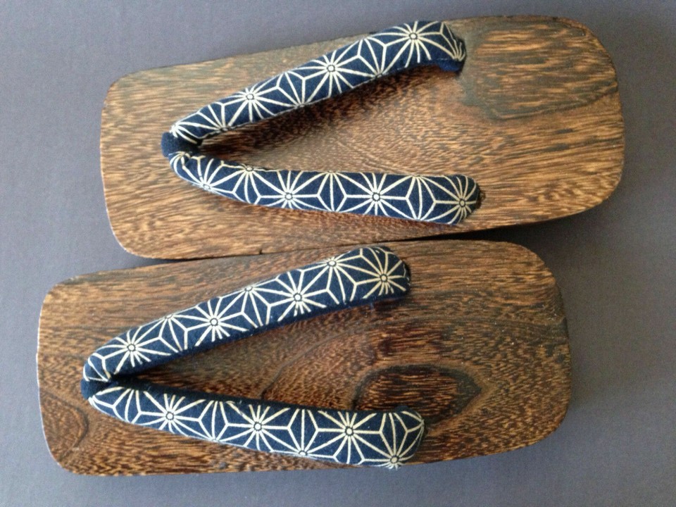 Japanese Men's Wooden Geta Sandals 10.25" Samurai Yukata Kimono Shoes ...
