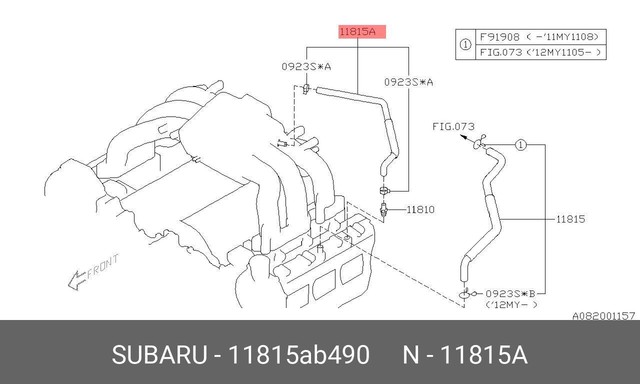 Genuine OE Hose Assembly-Pcv 11815AB490 for Subaru 11815-AB490 online ...