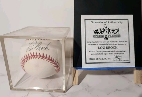 Lou Brock Signed Baseball Autograph Auto MLB Stacks Of Plaques Inc COA ...