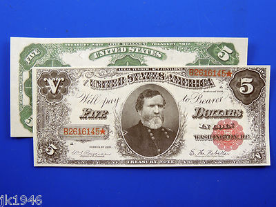 Reproduction $5 1891 Treasury Note US Paper Money Currency Copy | eBay