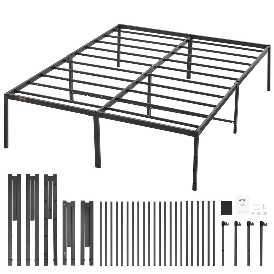 VEVOR Queen Size Bed Frame 18 inch Metal Bed Frame Platform 1500 lbs ...