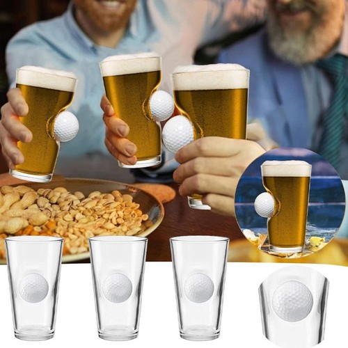 Glass Golf Ball Pint Glass Cup Golf Embedded Wine Glass Golf Beer Mug ...