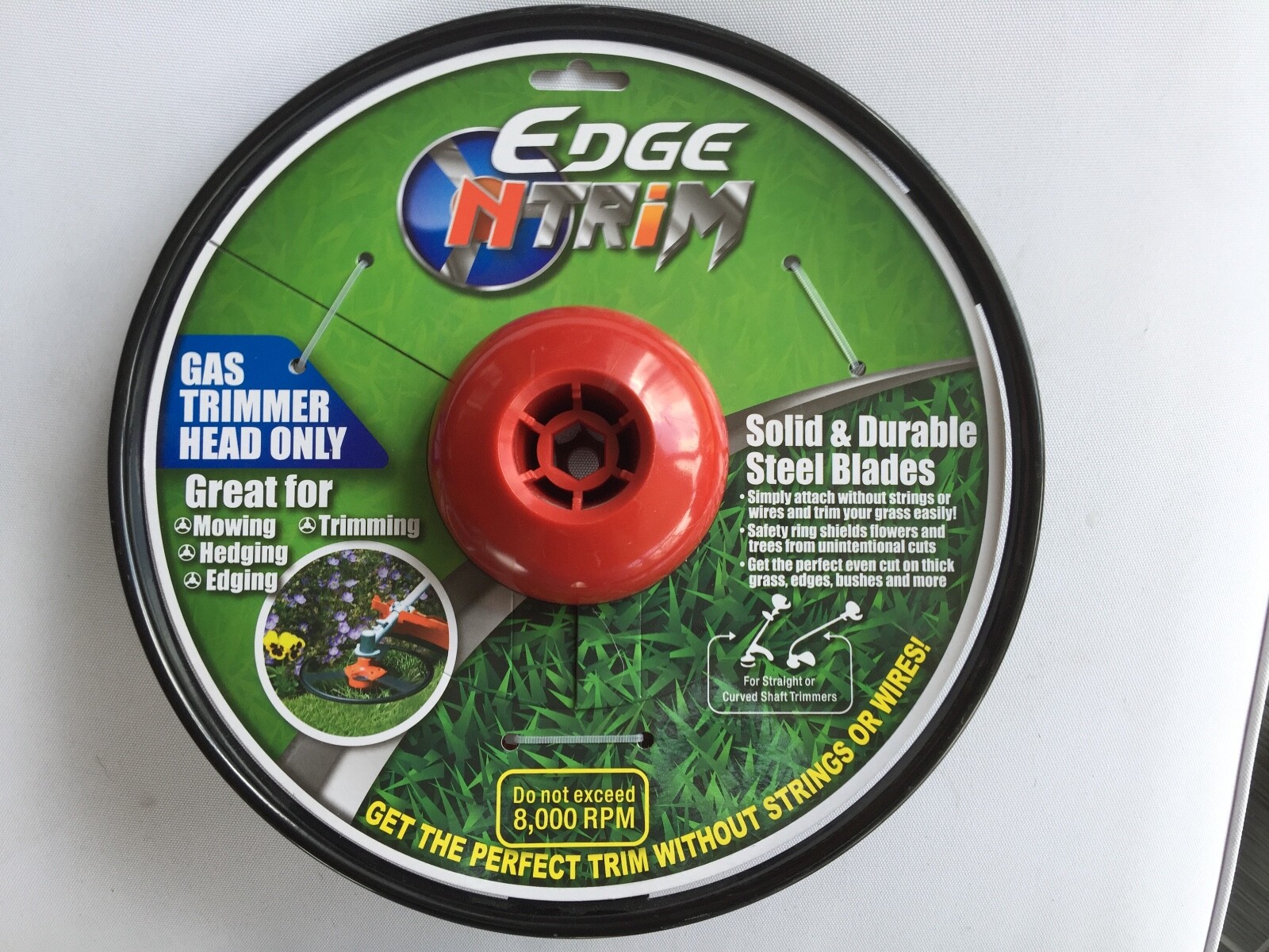 EDGE N TRIM 11” GAS TRIMMER HEAD ONLY, DURABLE STEEL BLADES, NEW IN ...