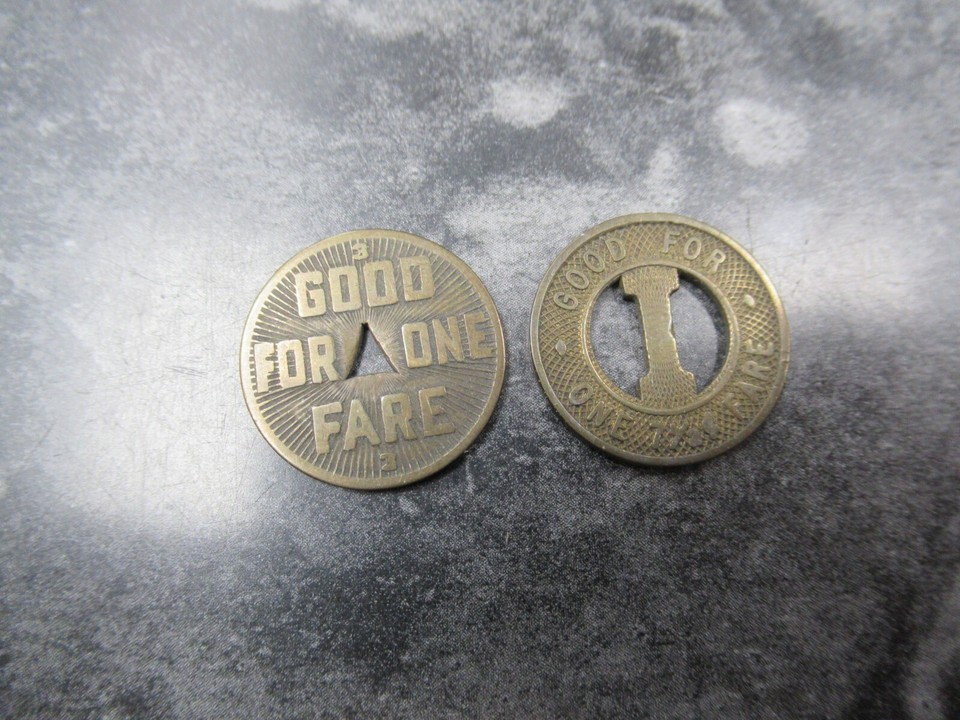 Pittsburgh Railways Co 1922 & International Railway Co Railroad Tokens ...