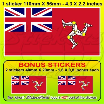 ISLE of MAN Civil Ensign Merchant Flag MANX UK 110mm Sticker, Decal x1 ...