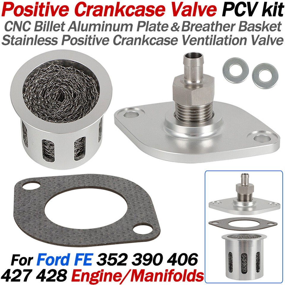PCV Kit for Ford FE Intake Manifold - Aluminum Breather Basket ...