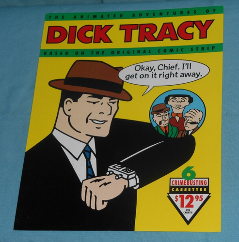 vintage DICK TRACY cartoon video store advertisement flyer | eBay
