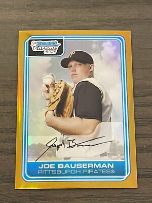 2006 Bowman Chrome Gold Refractor Joe Bauserman #BC17 Pittsburgh ...