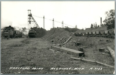 NEGAUNEE MI HARTFORD MINE VINTAGE REAL PHOTO POSTCARD RPPC | eBay