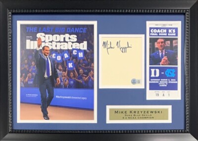 Mike Krzyzewski Coach K Autographed Duke Final Game Signed Photo Framed ...