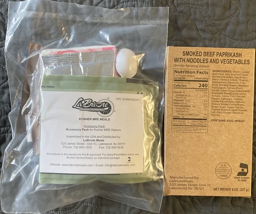 USGI Kosher Meal Ready To Eat Packed In 2022 MRE Combat Food Ration NO ...