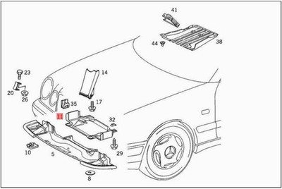 Genuine MERCEDES S210 Engine compartment center Noise encapsulation ...